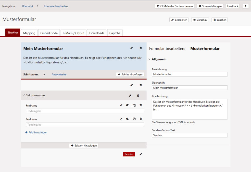 Formular erstellen - TecArt CRM Handbuch